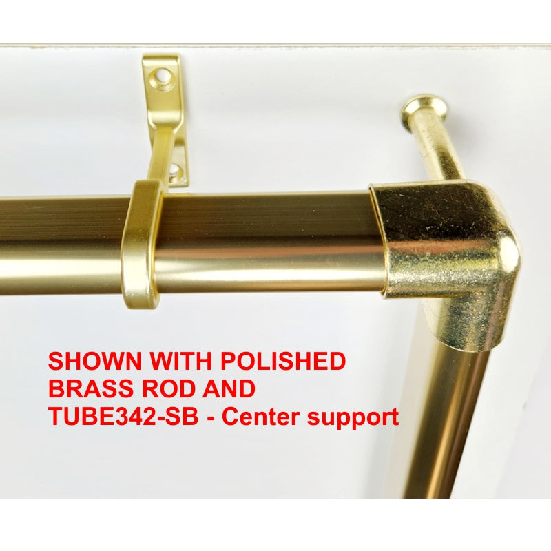 Under Shelf Oval Rod Corner Bracket - Satin Brass By EPCO – Hardware Decor