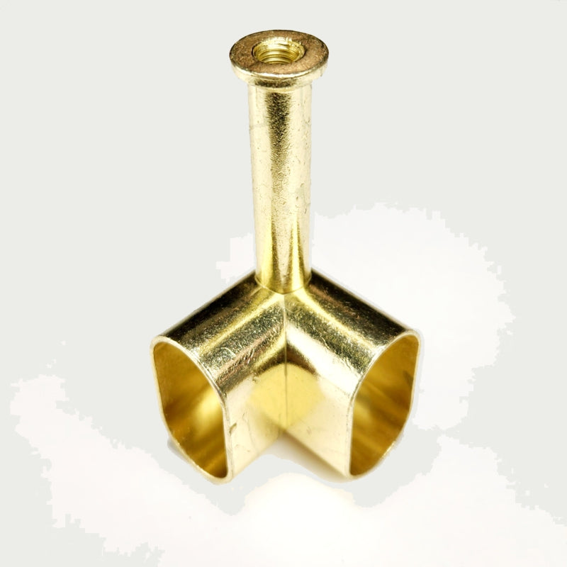 Under Shelf Oval Rod Corner Bracket - Satin Brass By EPCO – Hardware Decor