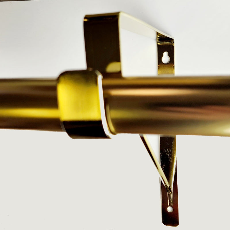 Polished Brass Shelf and Rod Bracket, For Round 1 5-16 and 1 1-16 Diam ...
